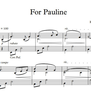 For Pauline sheet music - Ron Adelaar Music